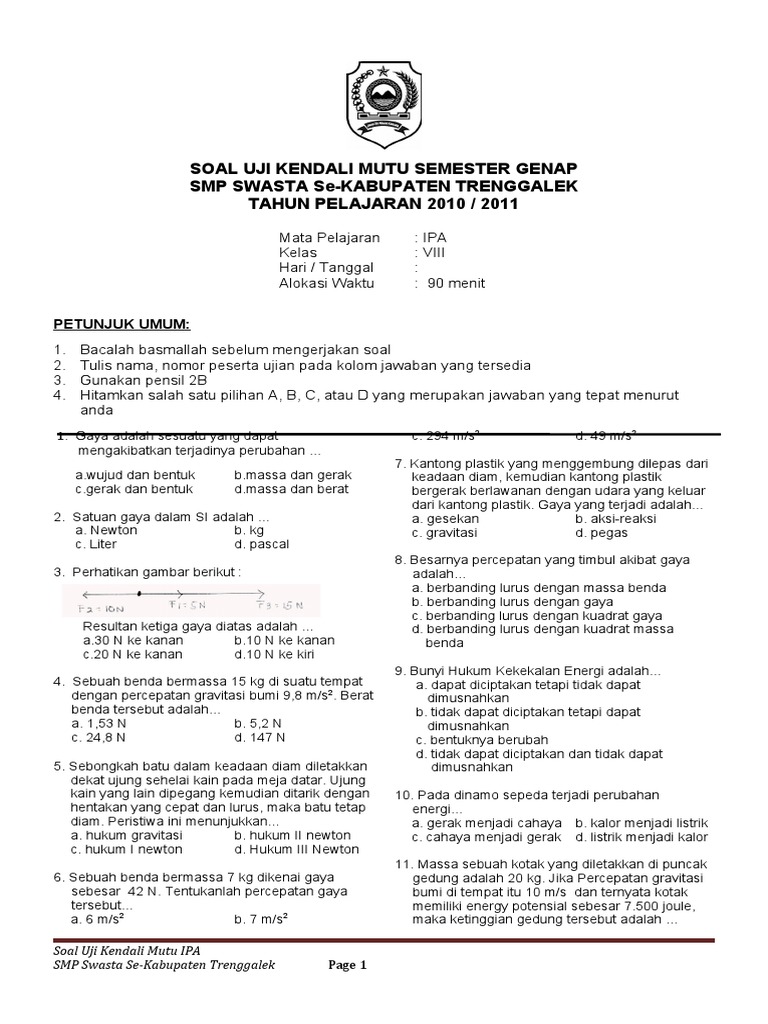 Soal Semester 2 Kelas 8 | PDF