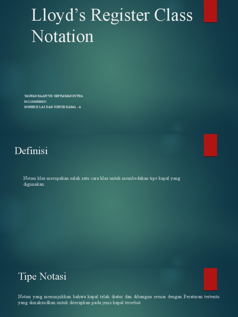 Notasi Klasifikasi Kapal LR | PDF
