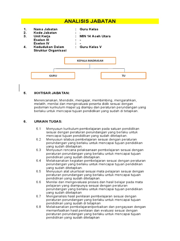 Analisa Jabatan | PDF