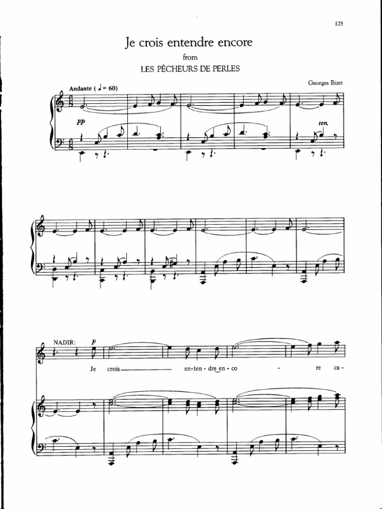 Je Crois Entendre Encore (Bizet) | PDF