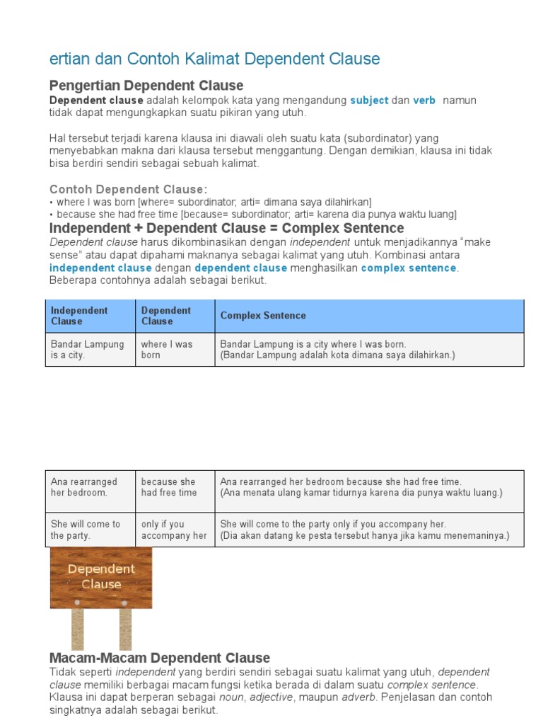 Dependent Clause | PDF