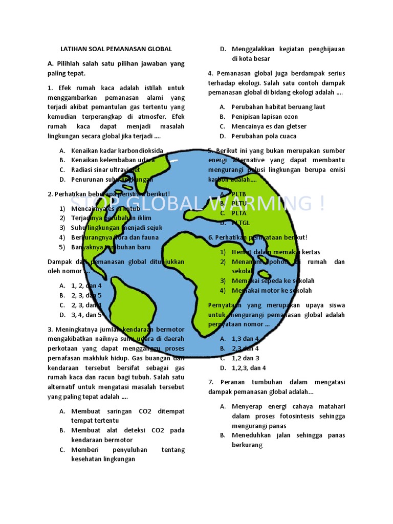 Latihan Soal Pemanasan Global | PDF