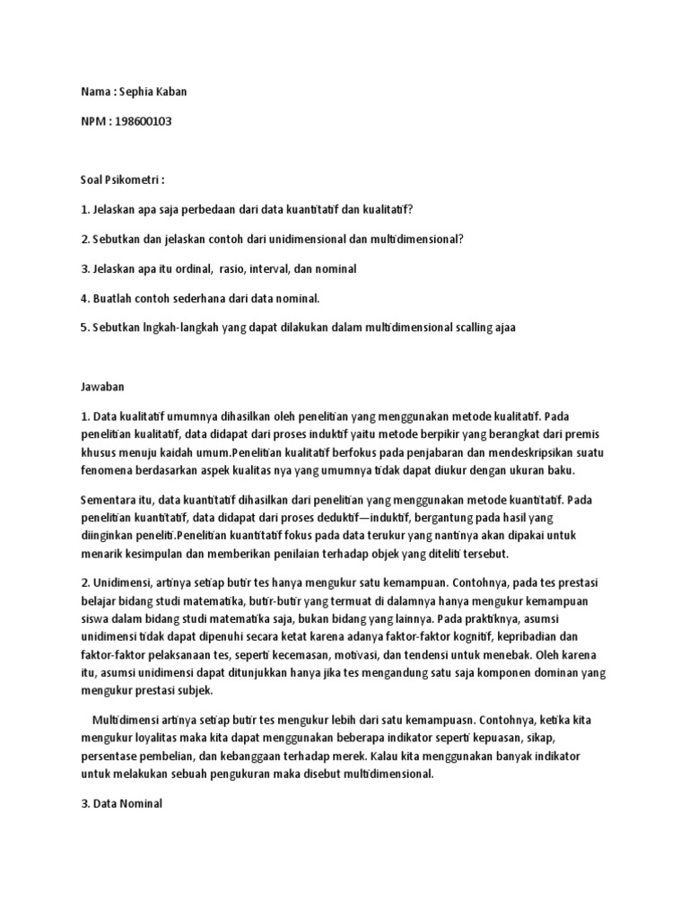 Psikometri 3 | PDF | Sains & Matematika