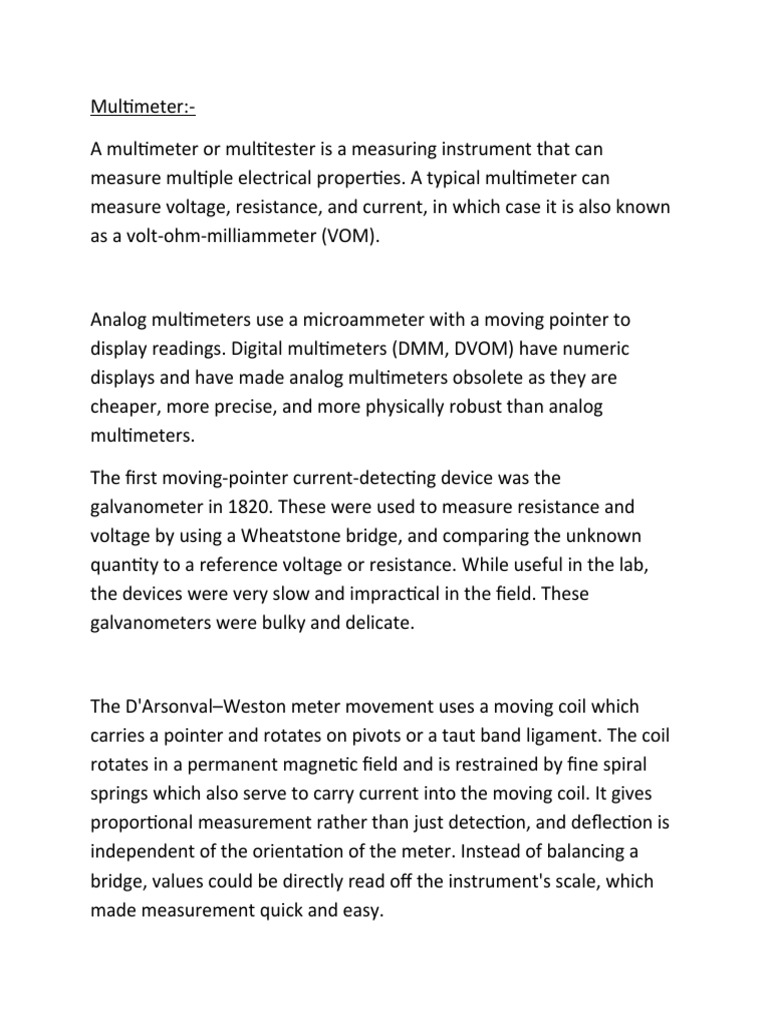 A Brief History of the Multimeter: From Galvanometers to the Invention ...