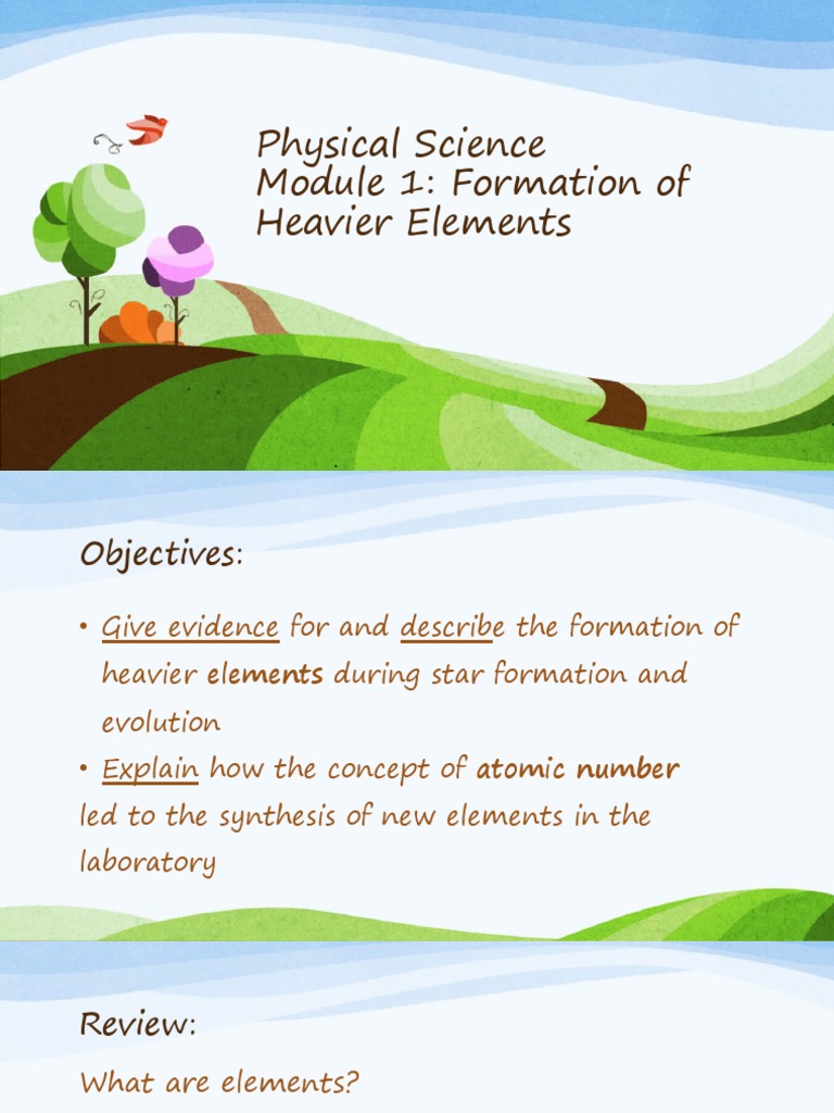 Physical Science M1 Formation of Heavier Elements | PDF | Chemical ...
