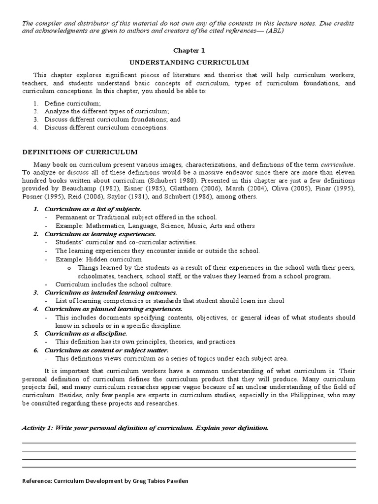 Curriculum Development c1 | PDF | Curriculum | Behavior Modification