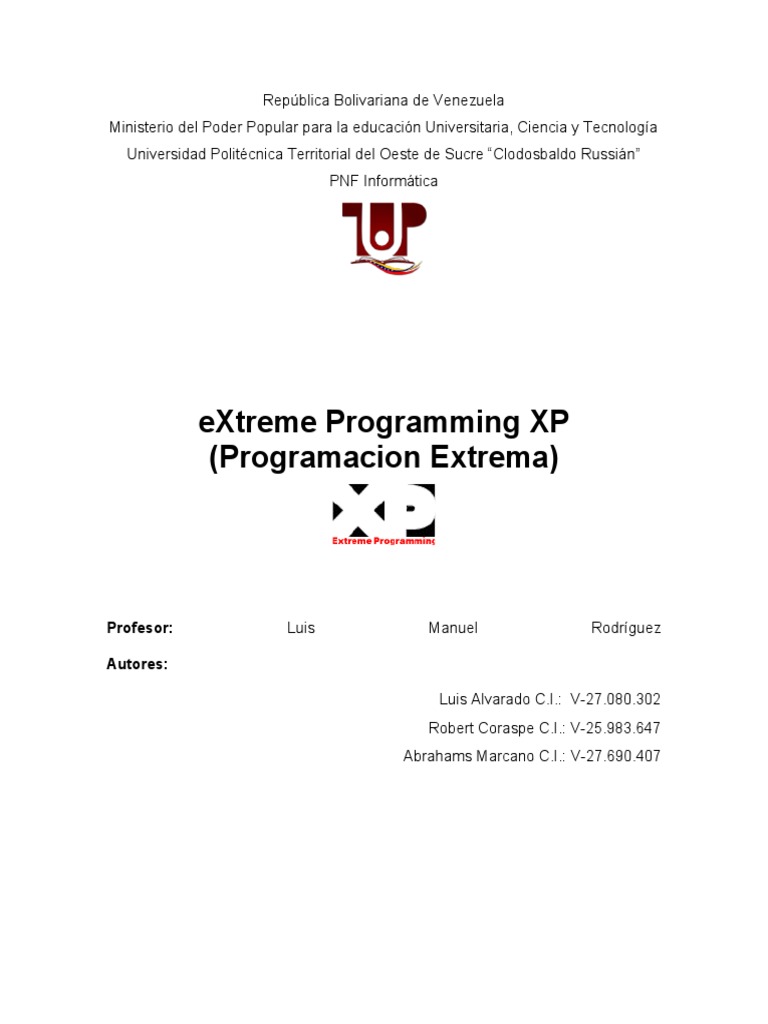 Programación Extrema en XP | PDF | Desarrollo Ágil de Software | Software