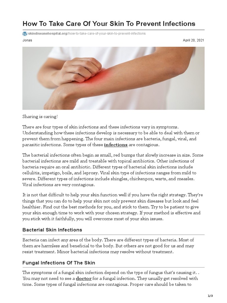 How To Take Care of Your Skin To Prevent Infections | PDF | Infection ...