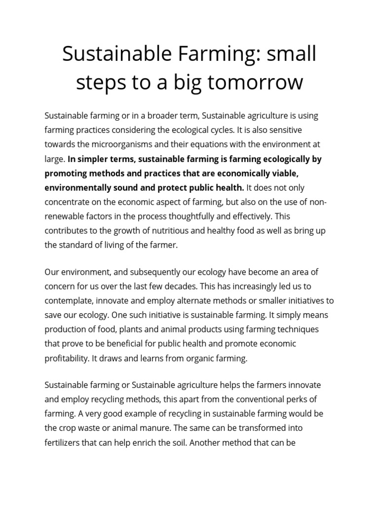 Sustainable Farming | PDF | Sustainable Agriculture | Crop Rotation