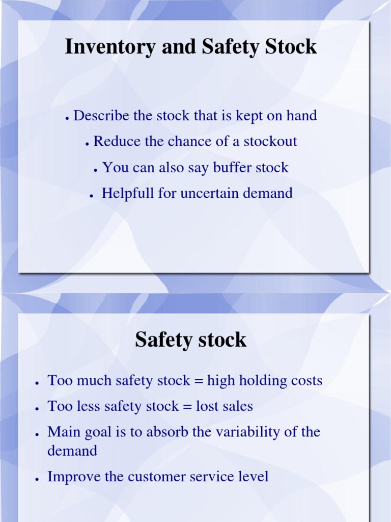 Inventory and Safety Stock | PDF