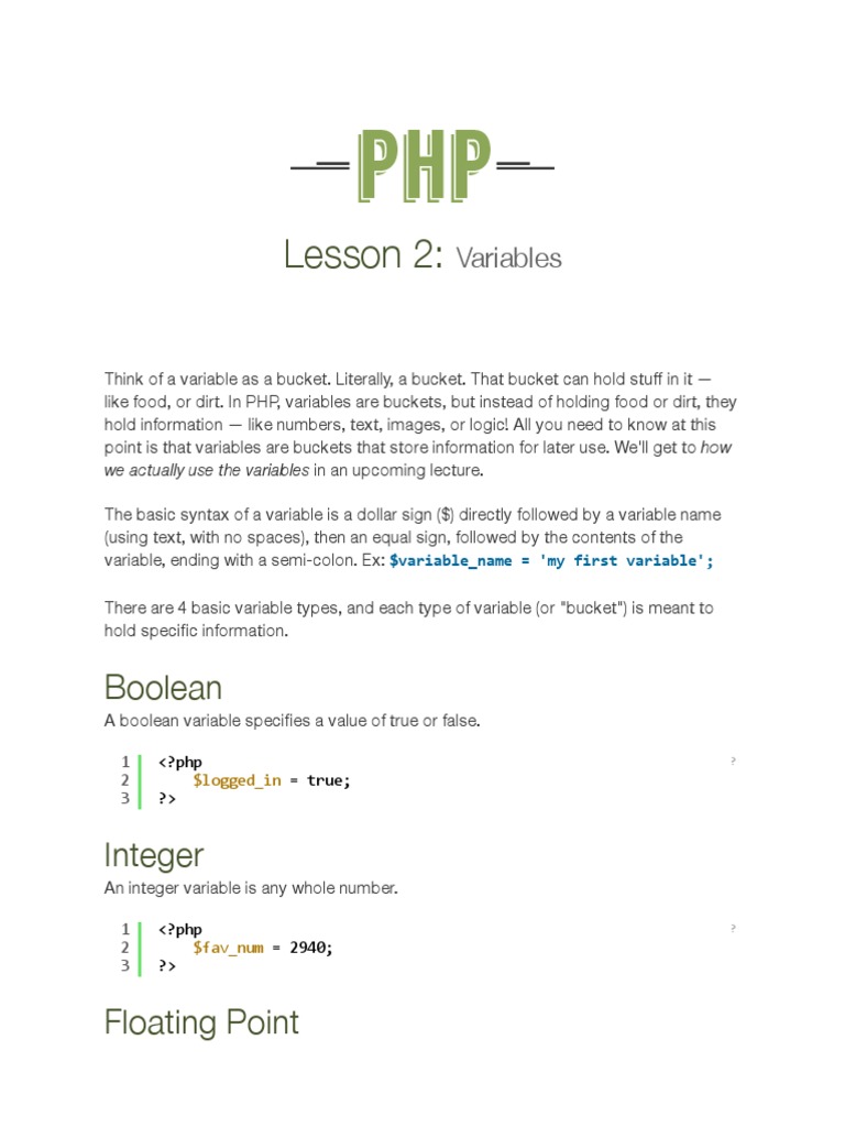 08 PHP Variables | PDF