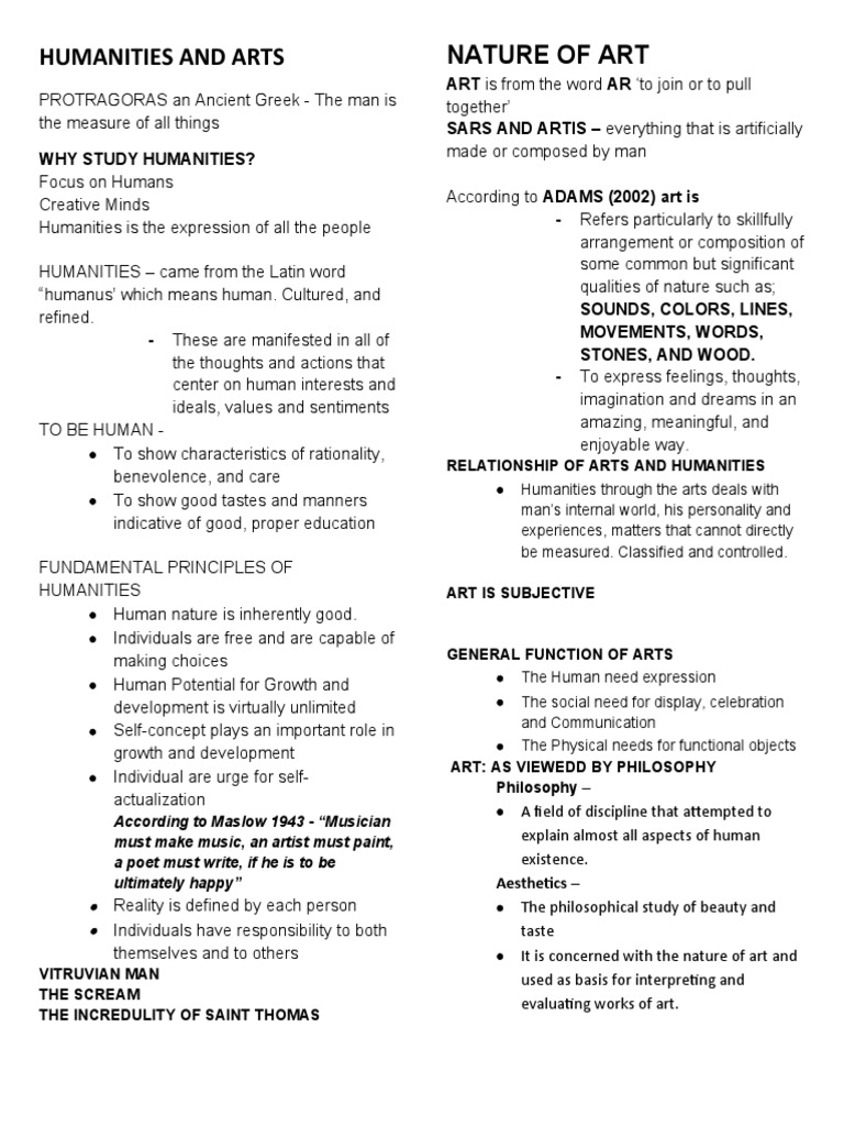 Humanities and Arts Nature of Art | PDF | Pastel | Drawing