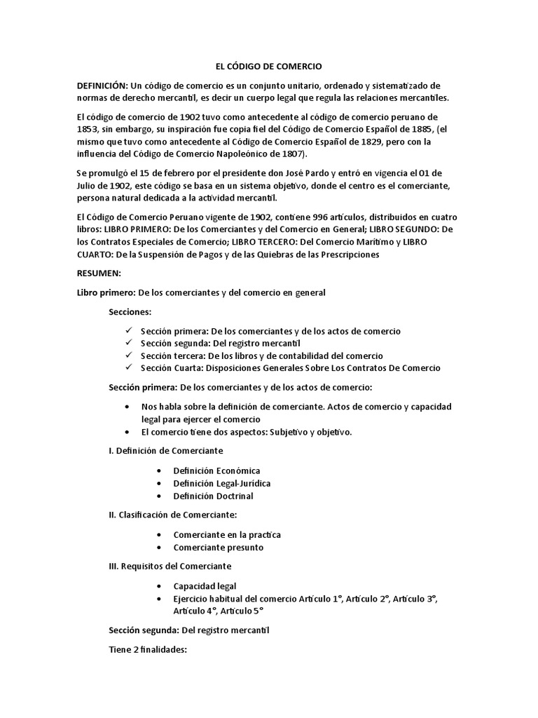 El Código de Comercio | PDF | Contabilidad | Business