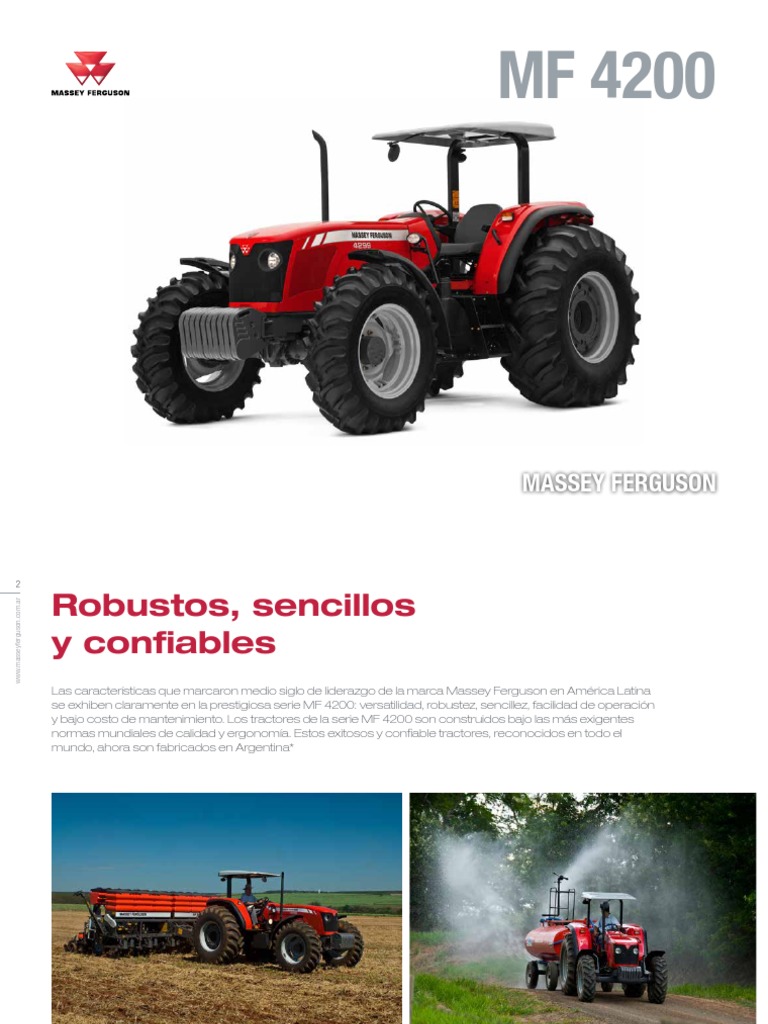 Tractores Massey Ferguson MF 4200 Folleto | PDF | Tractor | Tracción en ...