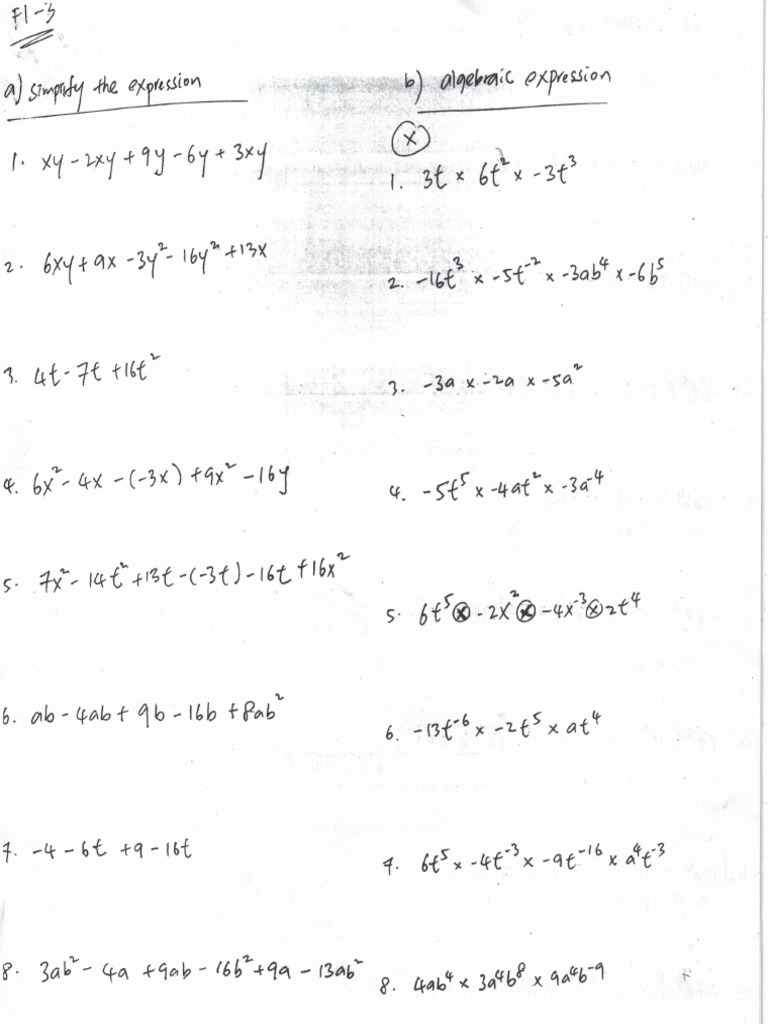 PT3 F2 Exercise (Expand-Factorisation) W1 | PDF
