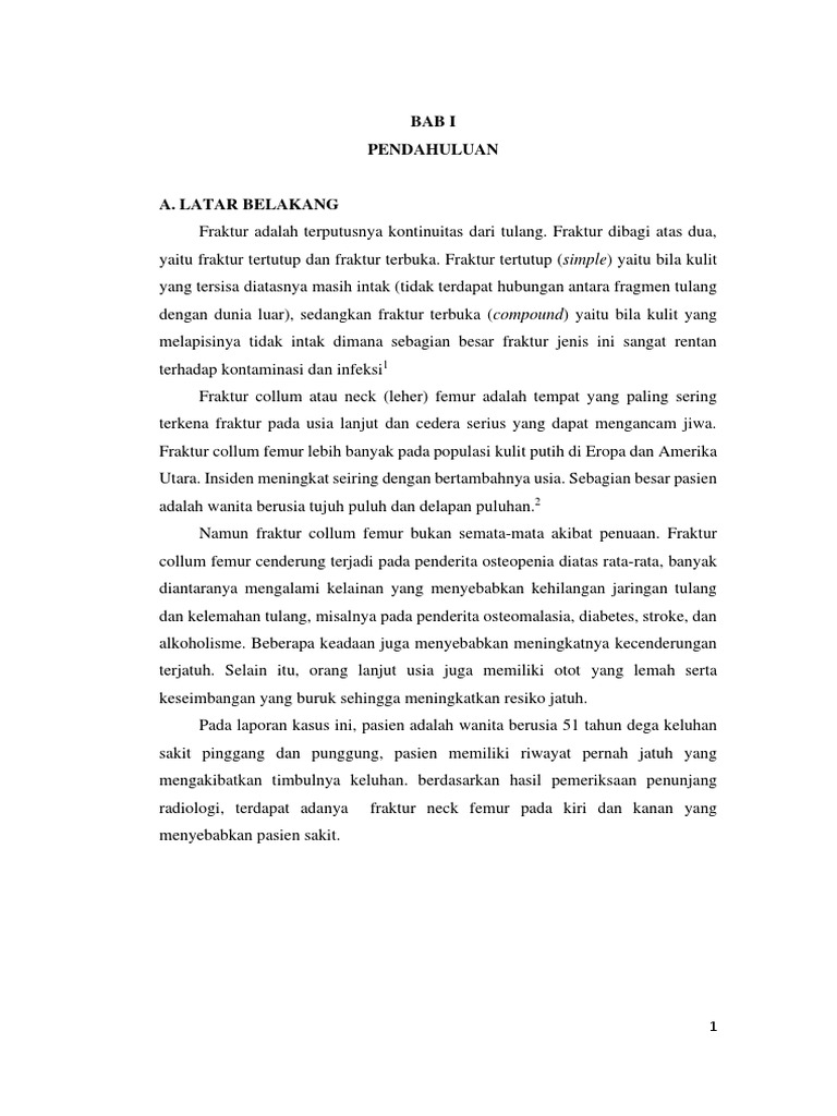 Fraktur Neck Femur: Kasus dan Penanganan | PDF