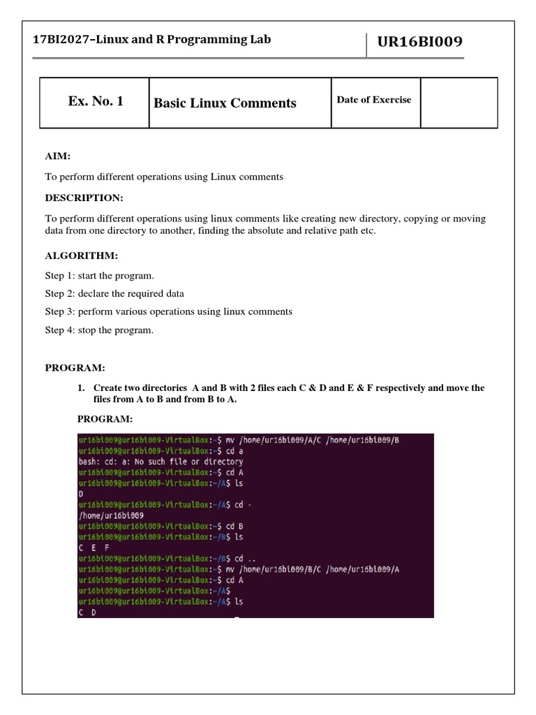 Linux Exp 1 | PDF