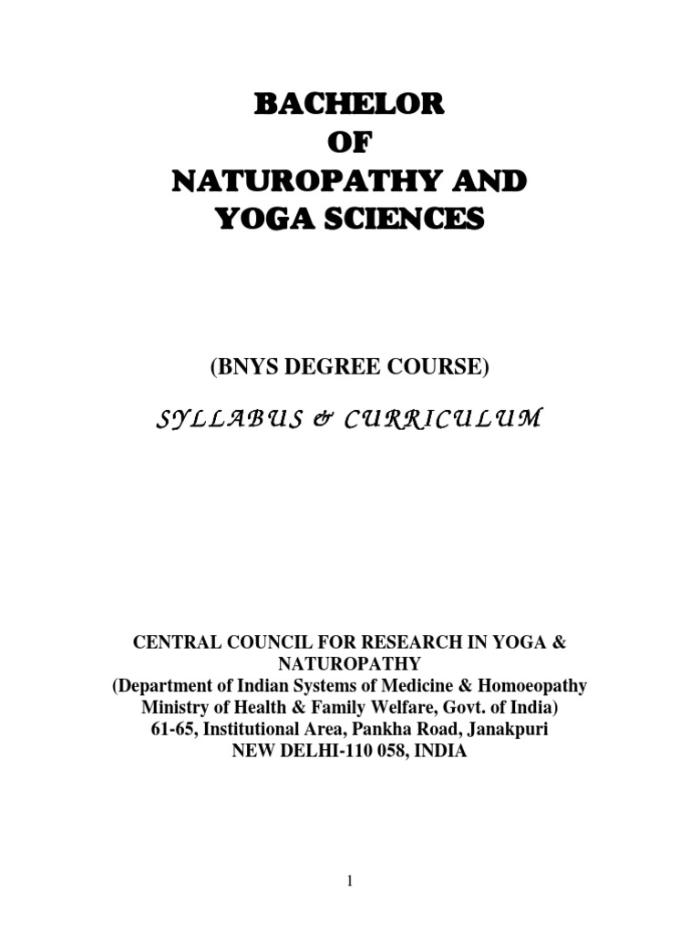 BNYS Course Syllabus Overview | PDF | Naturopathy | Metabolism