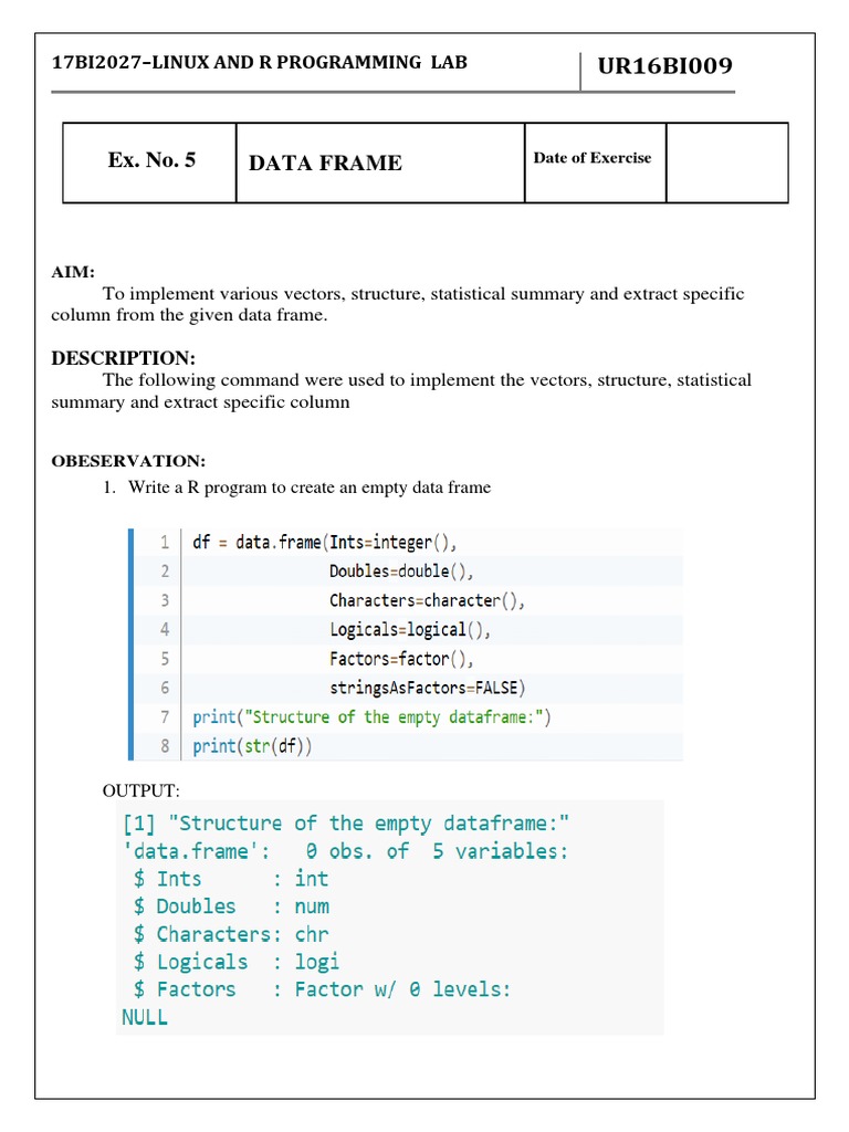 R Exp 5 | PDF | Computer Science | Computing