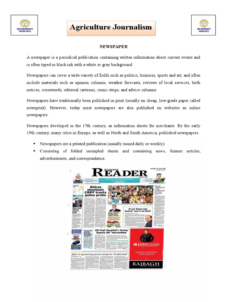 Newspaper | PDF | Newspapers | News