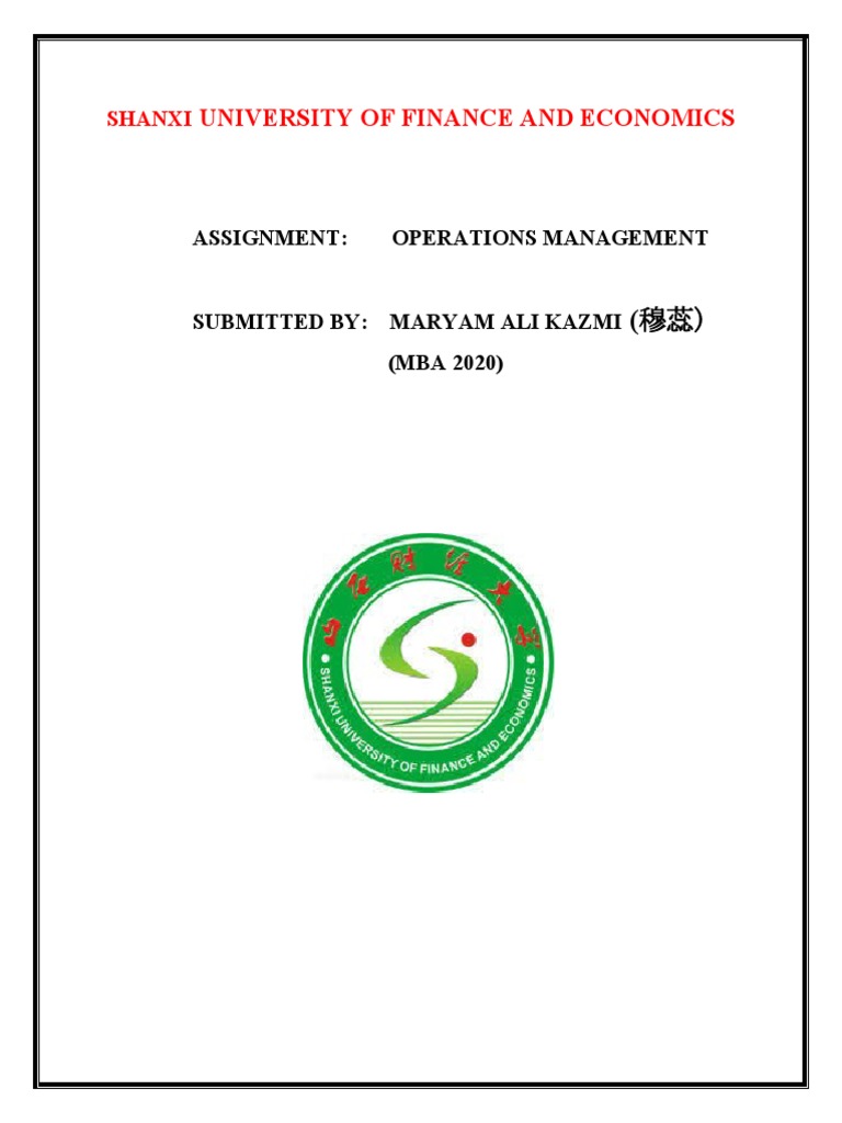 Operations Management Assignment 2 (穆蕊 Maryam) | PDF | Walmart | Operations Management