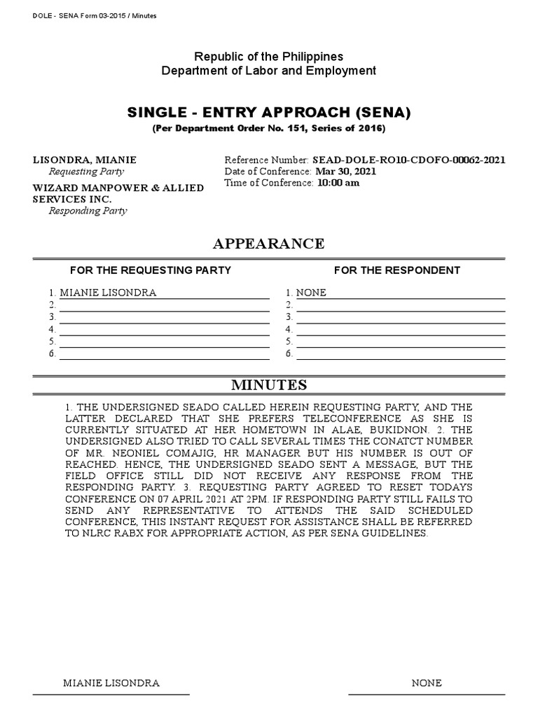 Single - Entry Approach (Sena) : Appearance | PDF