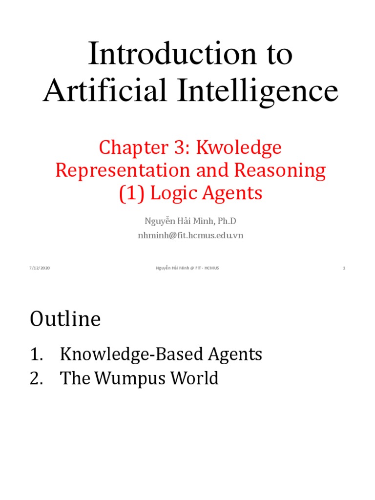 Introduction To Artificial Intelligence: Chapter 3: Kwoledge ...