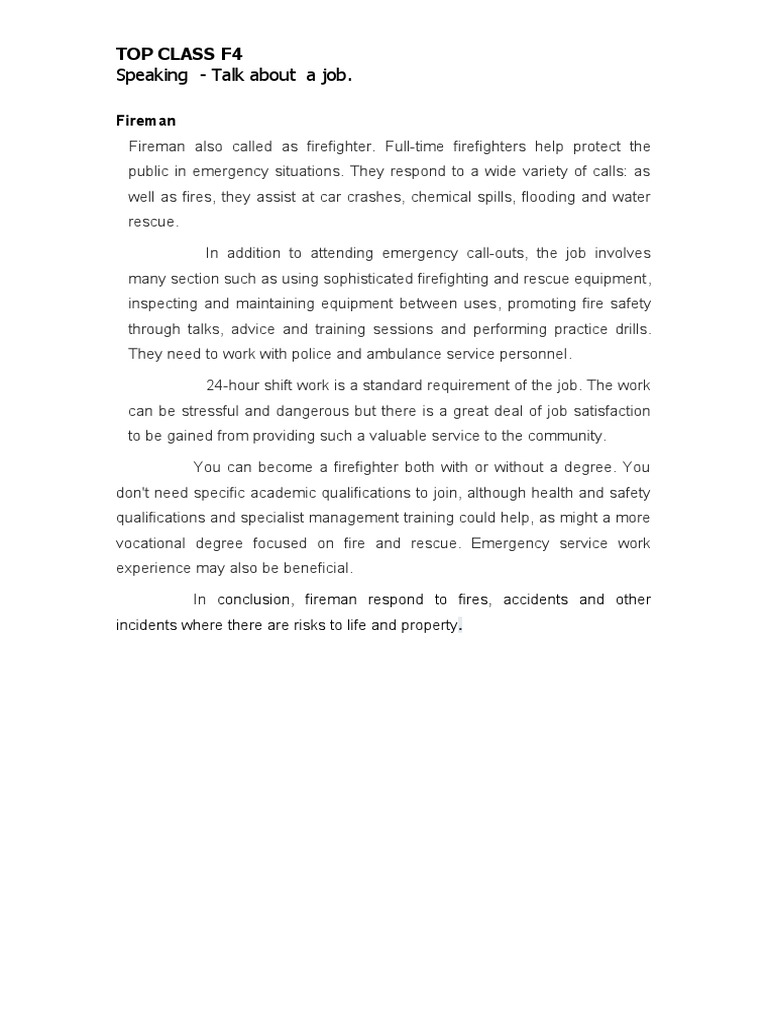 Firefighter Job Overview & Duties | PDF | Career & Growth