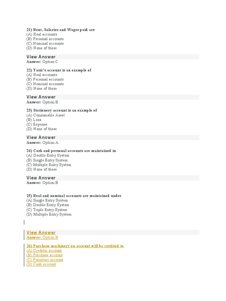 Personal Real Nominal Mcqs | PDF | Debits And Credits | Corporations