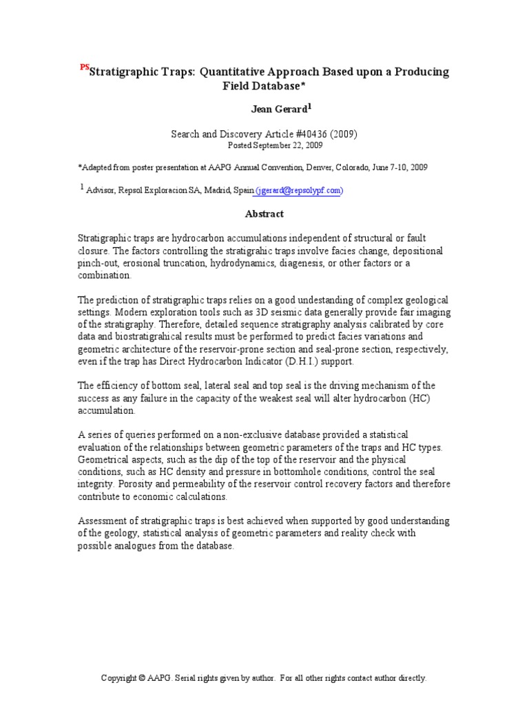 Strat Trap Poster | PDF | Stratigraphy | Petroleum Reservoir