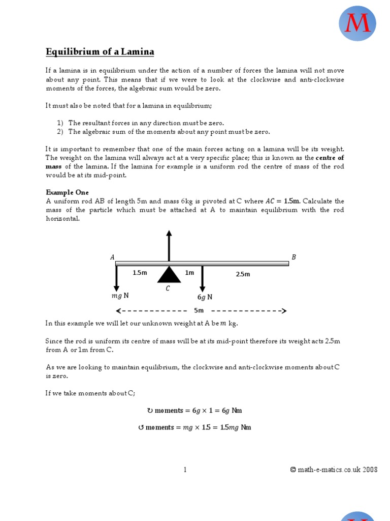 Lamina | PDF | Center Of Mass | Force
