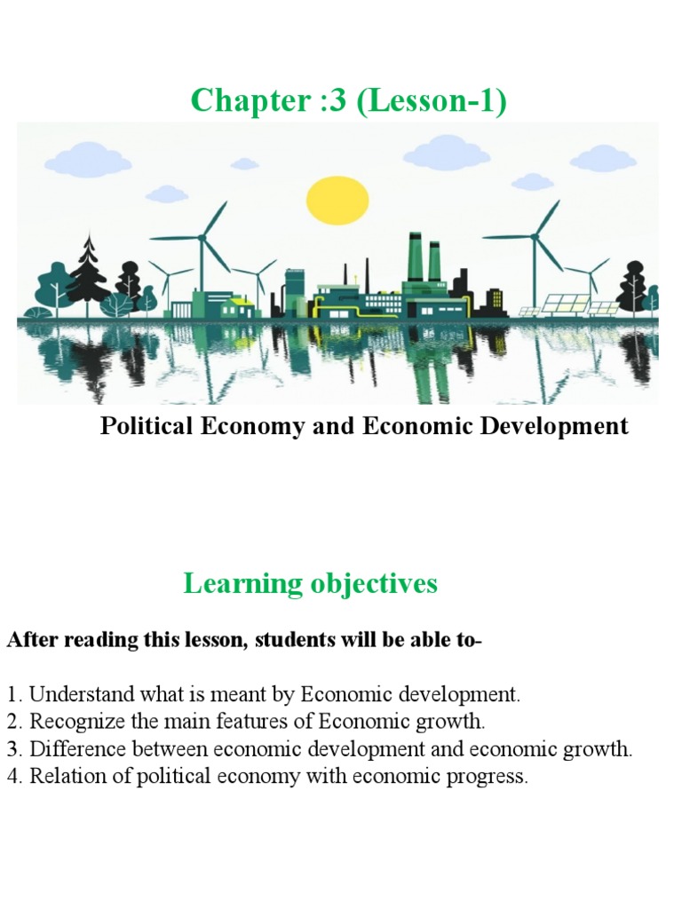 Chapter:3 (Lesson-1) : Political Economy and Economic Development | PDF ...