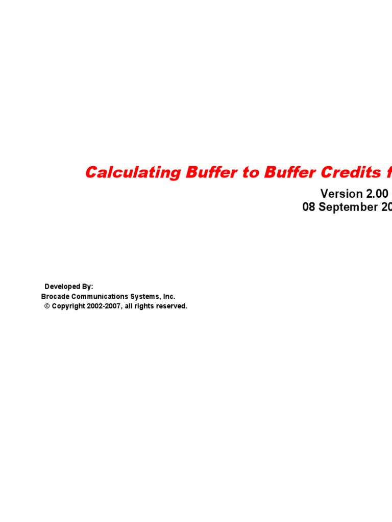 37312 1 100gbps Buffer Credit Calculation Spreadsheet From Brocade