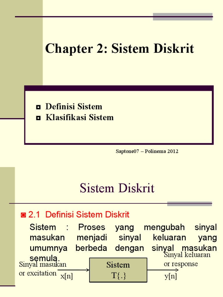 Chapter 2 Sistem Diskrit | PDF