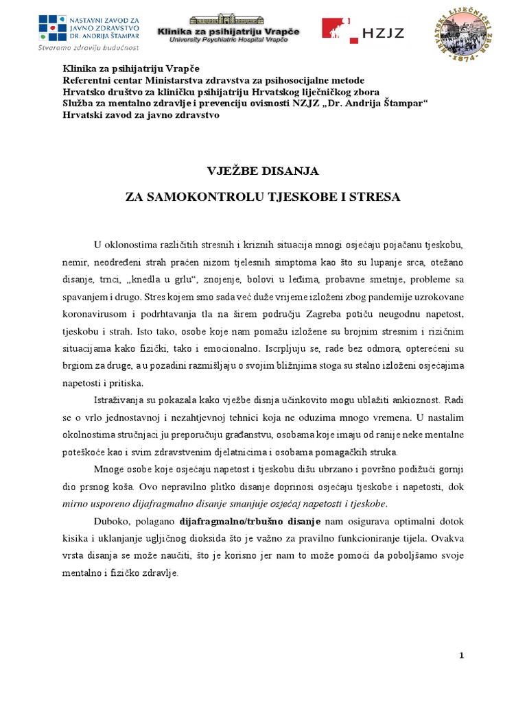 Upute Za Vjezbe Disanja | PDF