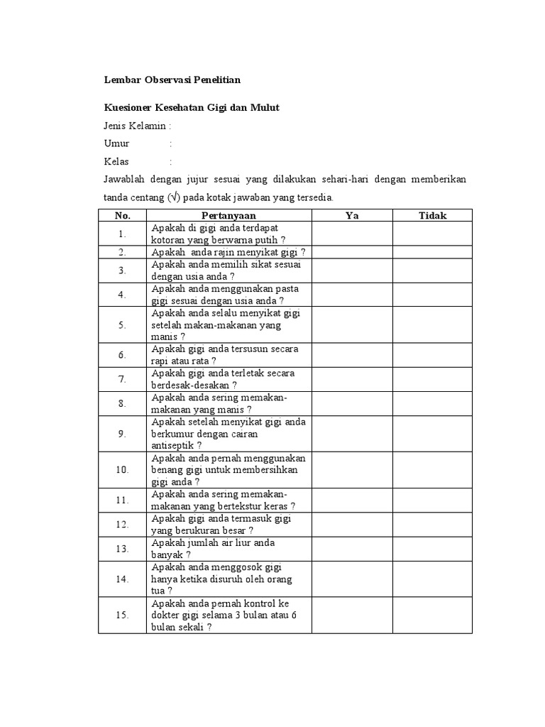 Lembar Observasi Penelitian | PDF