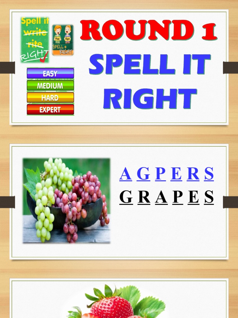 Round 1 Spell It Right | PDF