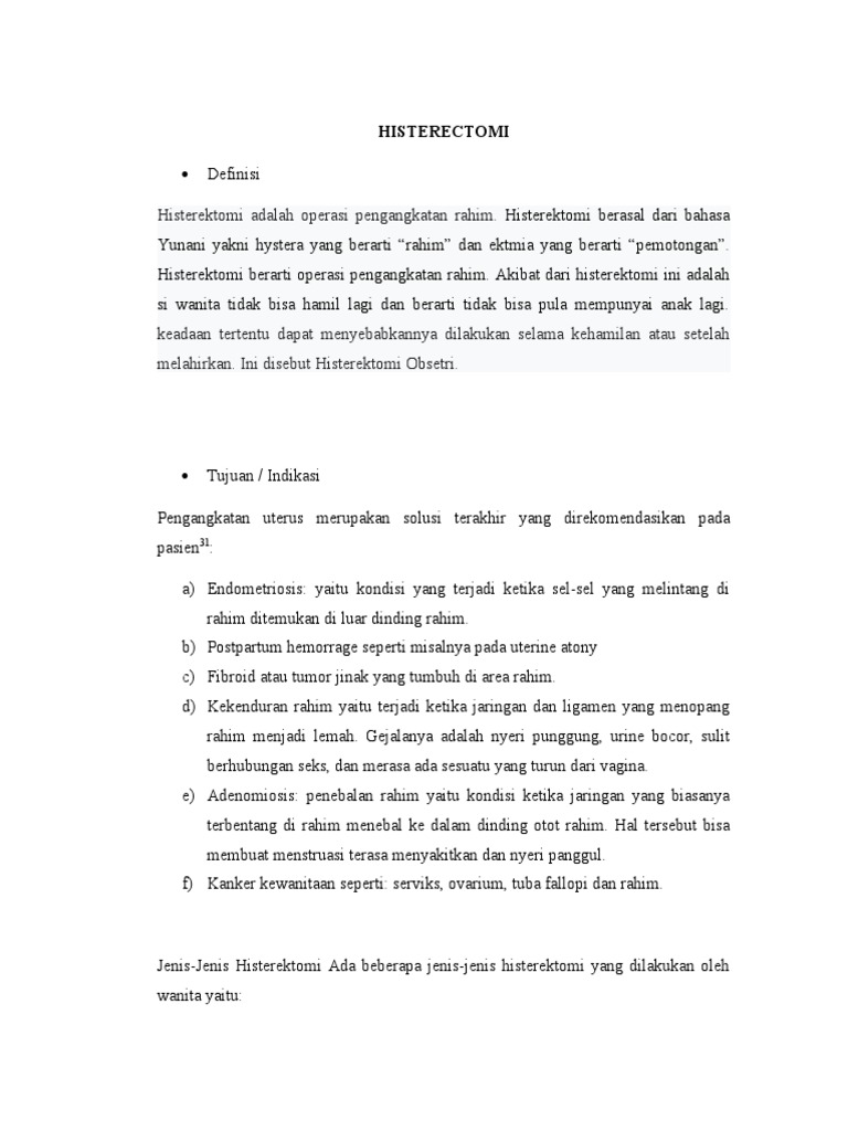 Panduan Lengkap Histerektomi | PDF