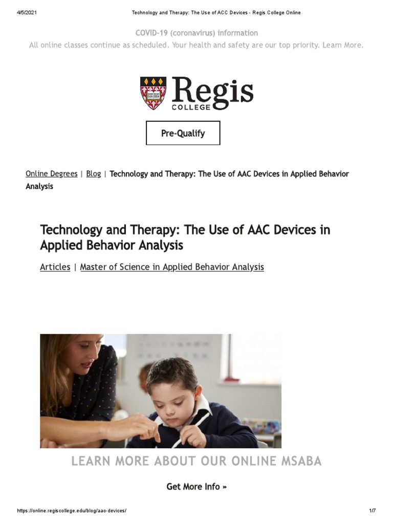 Technology and Therapy - The Use of ACC Devices - Regis College Online ...
