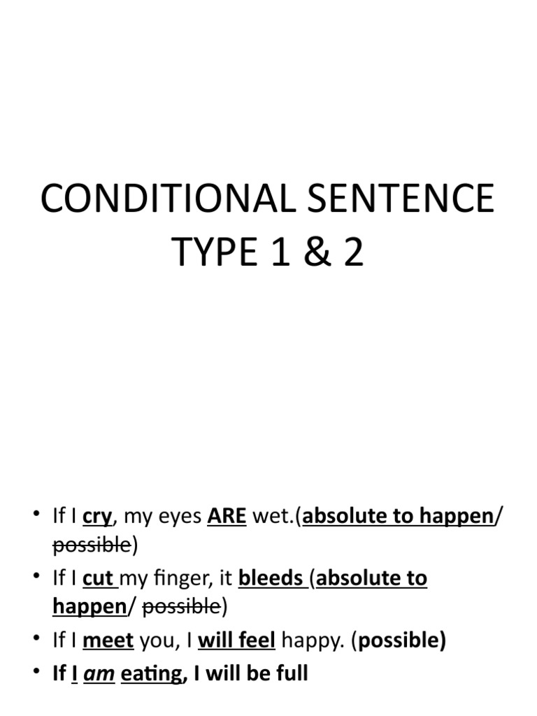 Conditional Sentence Type 1 & 2 | PDF | Breads | Milk