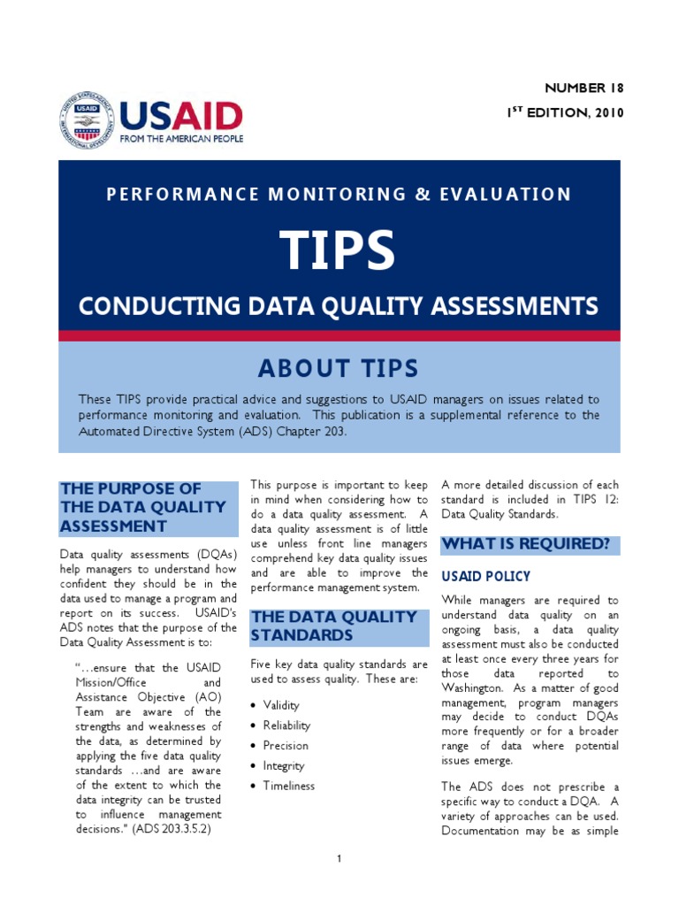 Conducting Data Quality Assessments | PDF | Data Quality | United ...
