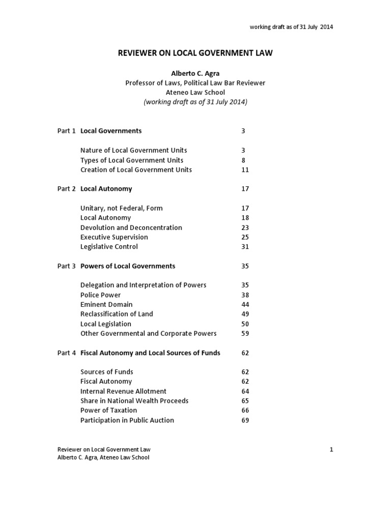 Local Government Law Reviewer | PDF | Constitution | Corporations