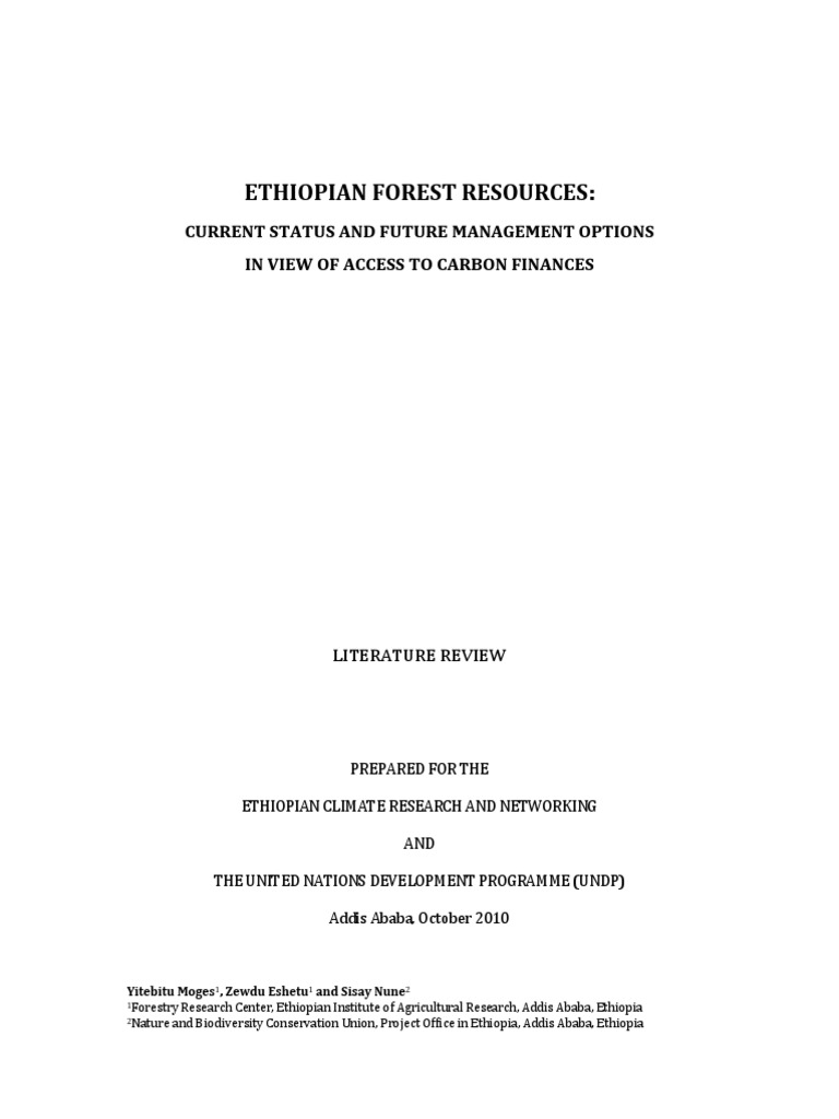Ethiopian Forest Resources - Current Status and Future Management ...