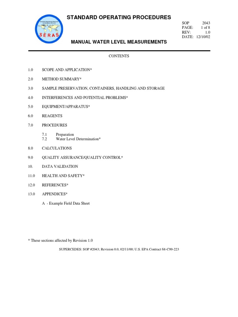 Manual Water Level Measurements | PDF | Groundwater | Sea Level