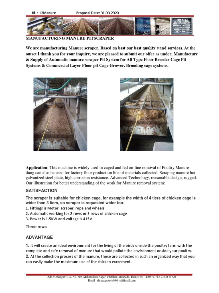 Poultry Manure Pit Scraper | PDF | Poultry Farming | Poultry