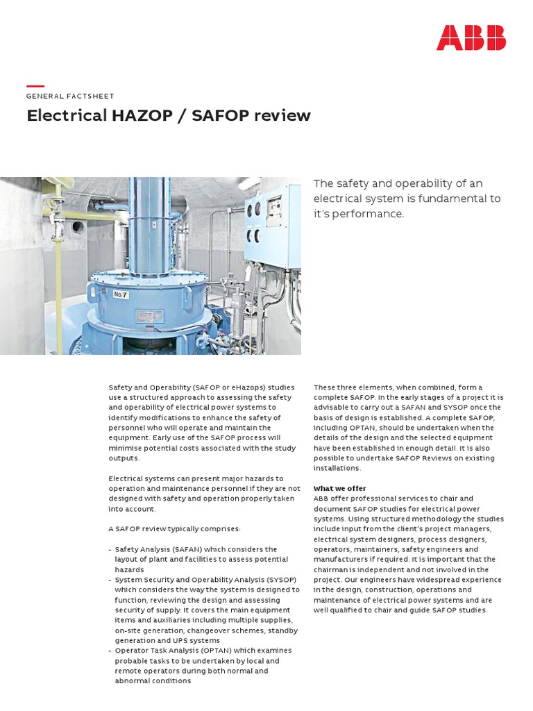 Electrical HAZOP-SAFOP Review | PDF | Safety | System