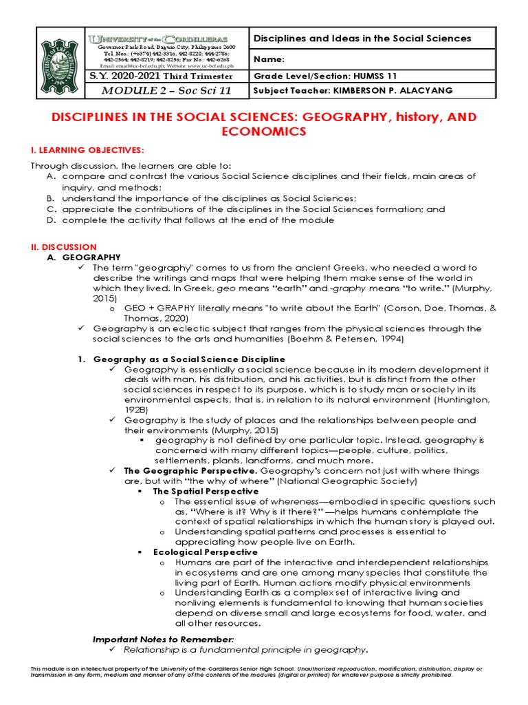 Module 2 Diss | PDF | Geography | Microeconomics