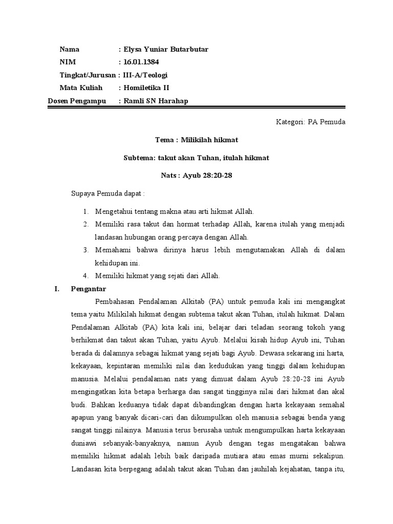 Bahan PA Elysa | PDF