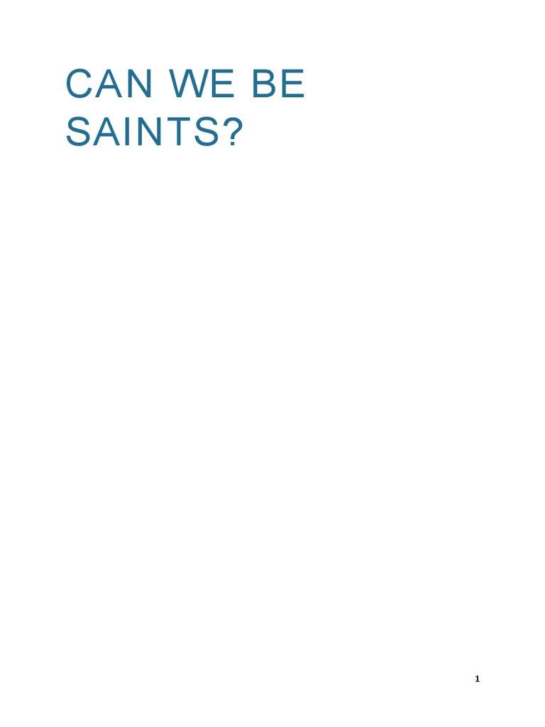 Devenir saint : une ambition accessible | PDF | Saint | Prière
