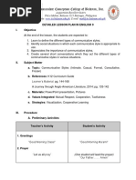 Communicative Style Lesson Plan | PDF | Lesson Plan